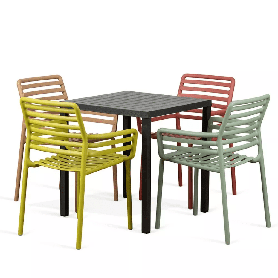 NARDI Outdoor 4 Seater Dining Set with Doga Armchairs
